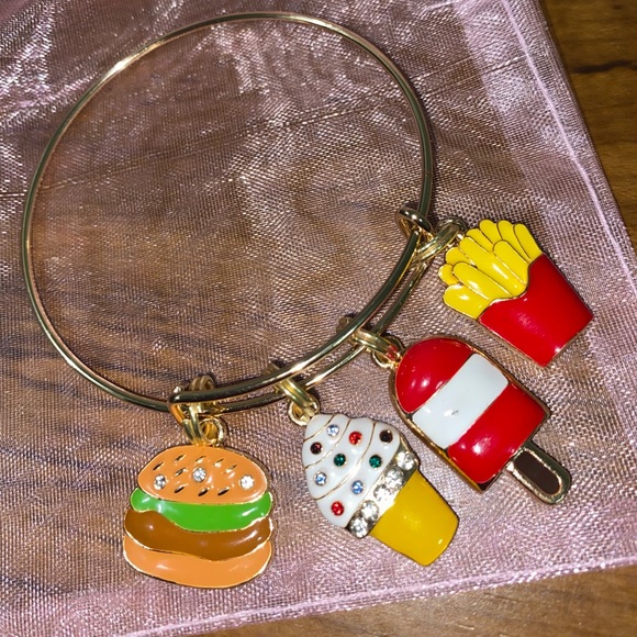 Accessories | Single Gold Junk Food Charm Bracelet | Poshmark